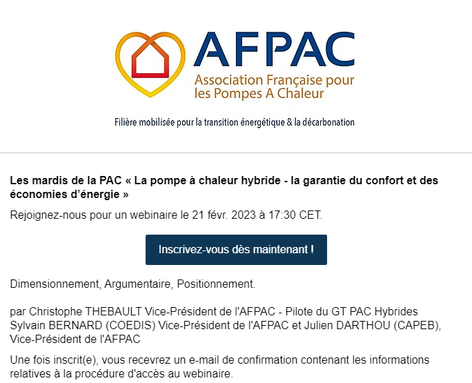 LES MARDIS DE LA PAC « LA POMPE À CHALEUR HYBRIDE - LA GARANTIE DU ...